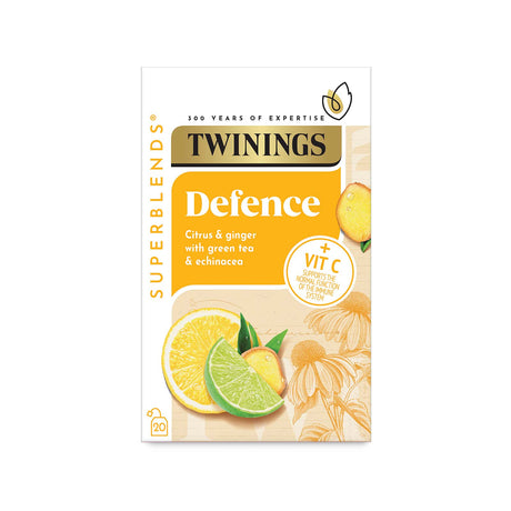 Superblends Defence Citrus & Ginger Green Tea 20 Envelopes – Twinings