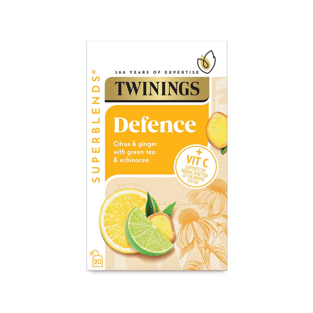 Superblends Defence Citrus & Ginger Green Tea 20 Envelopes – Twinings
