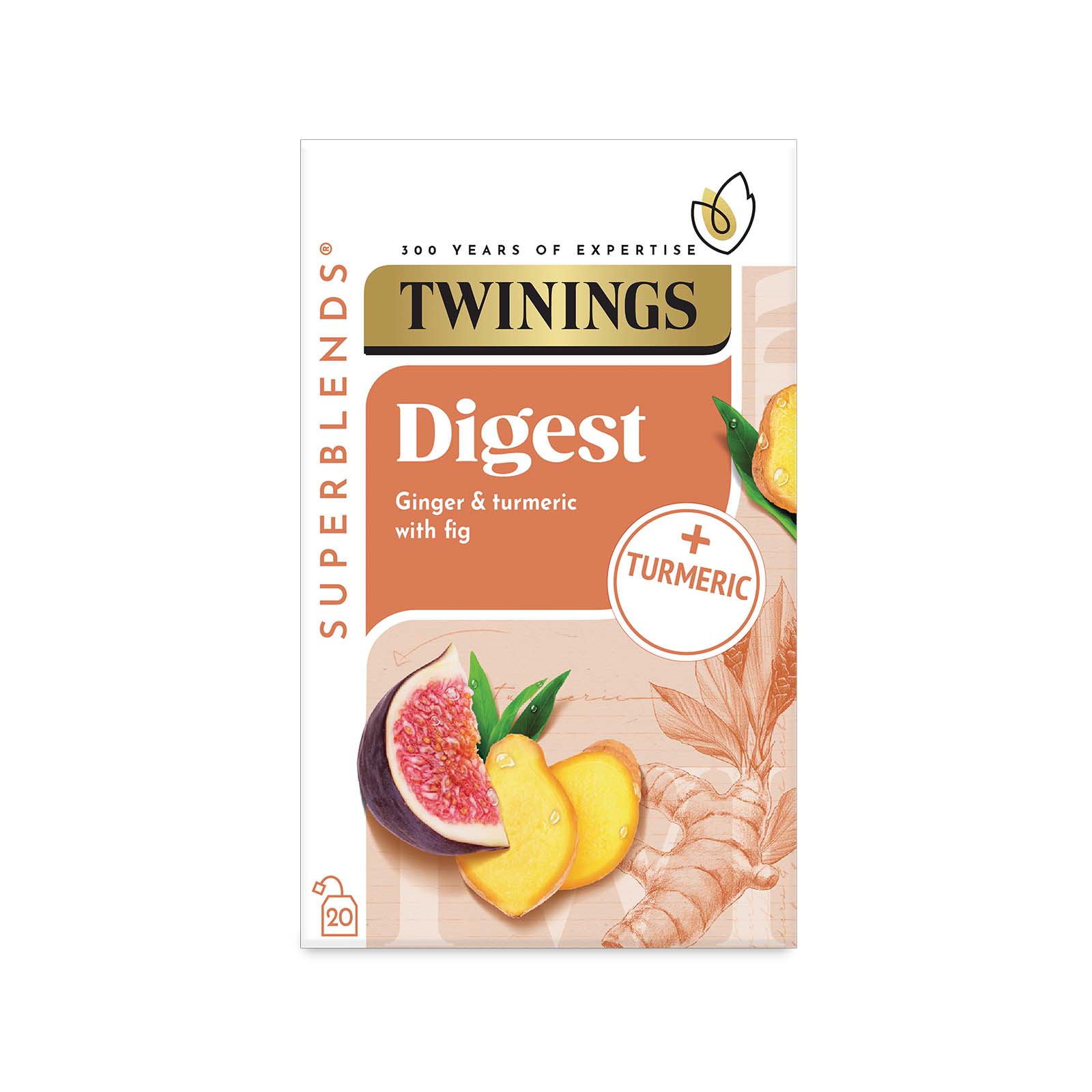Superblends Digest Tea – Ginger & Turmeric with Fig – 20 Envelopes ...