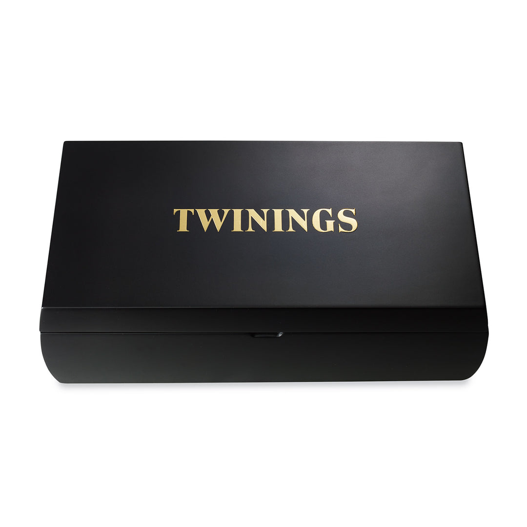 Twinings Black Wooden Tea Box - 8 Compartment Empty