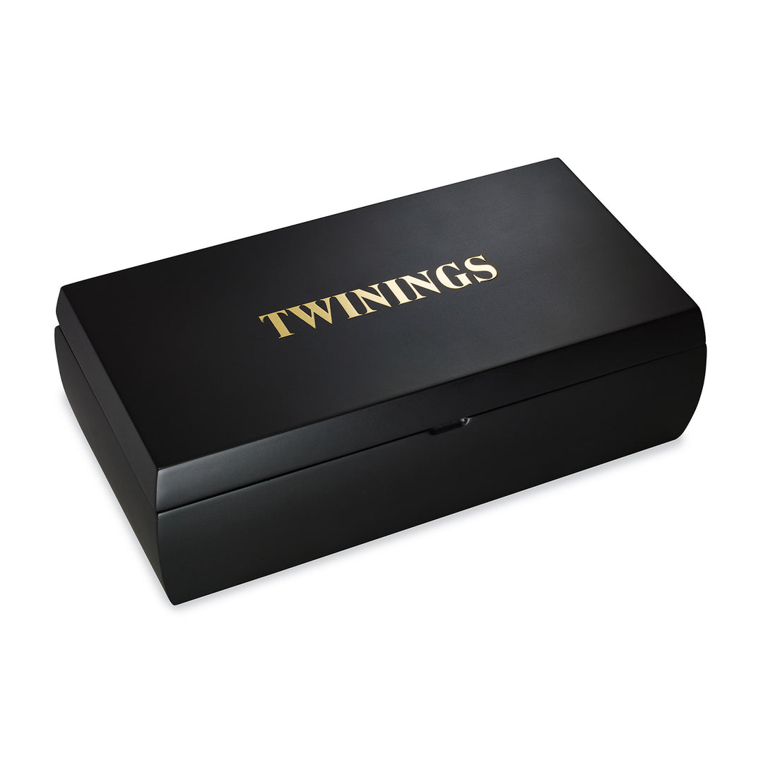 Twinings Black Wooden Tea Box - 8 Compartment Filled