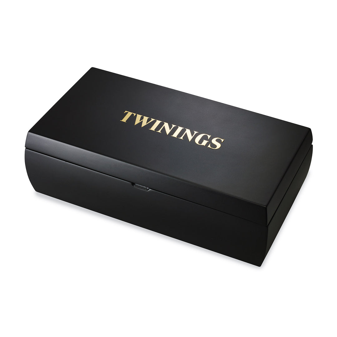 Twinings Black Wooden Tea Box - 8 Compartment Filled