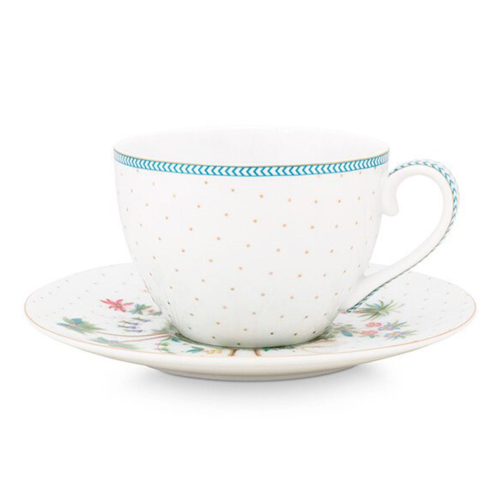 Pip Studio Jolie Dots Set of 2 Cups & Saucers - White & Gold – Twinings