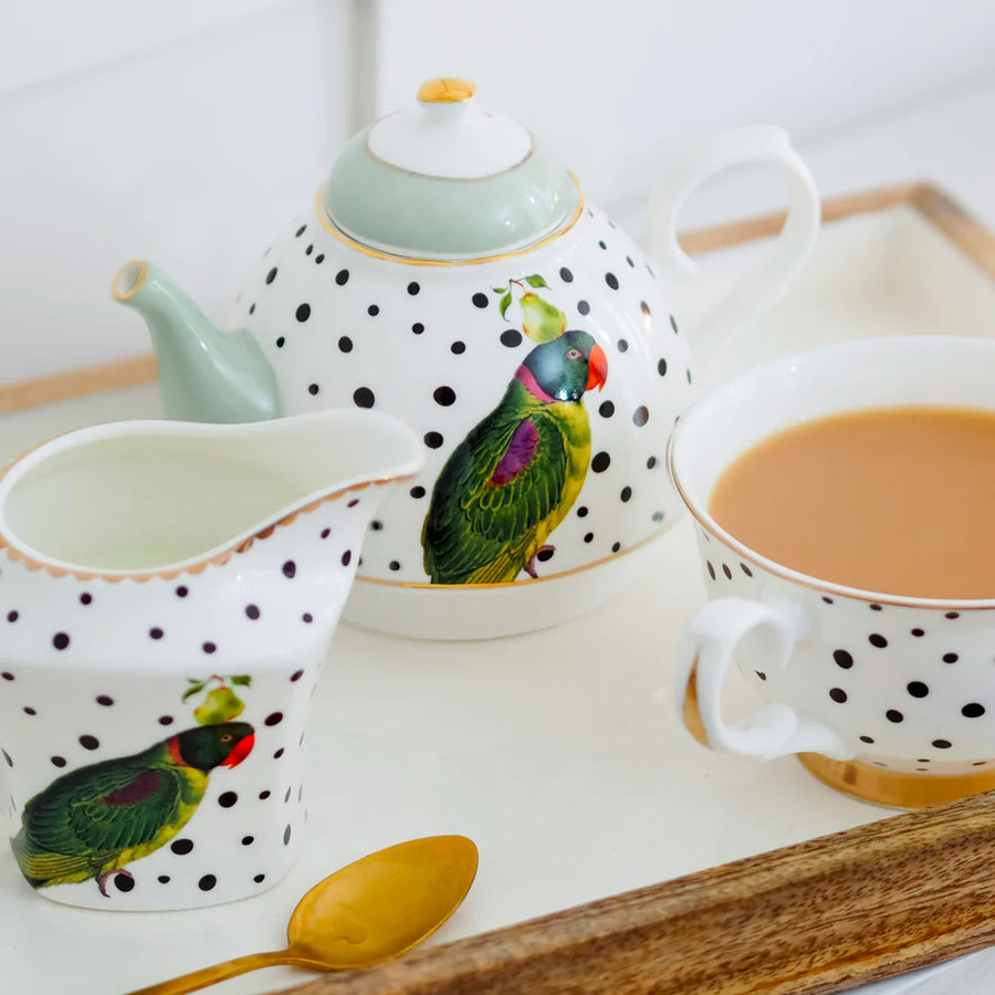 Yvonne Ellen Parrot Polka Dots Tea for One – Twinings
